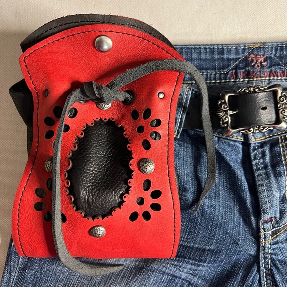 Hand Made | Bags | Handmade Genuine Leather Pouch Hip Bag Cosplay Biker ...